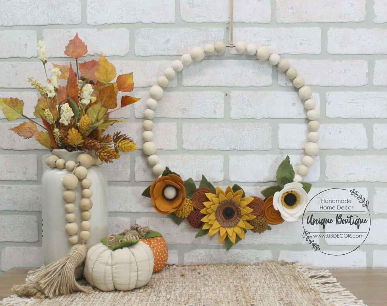 30 Fall Wood Bead Wreaths for Autumn – Everyday Wholesome