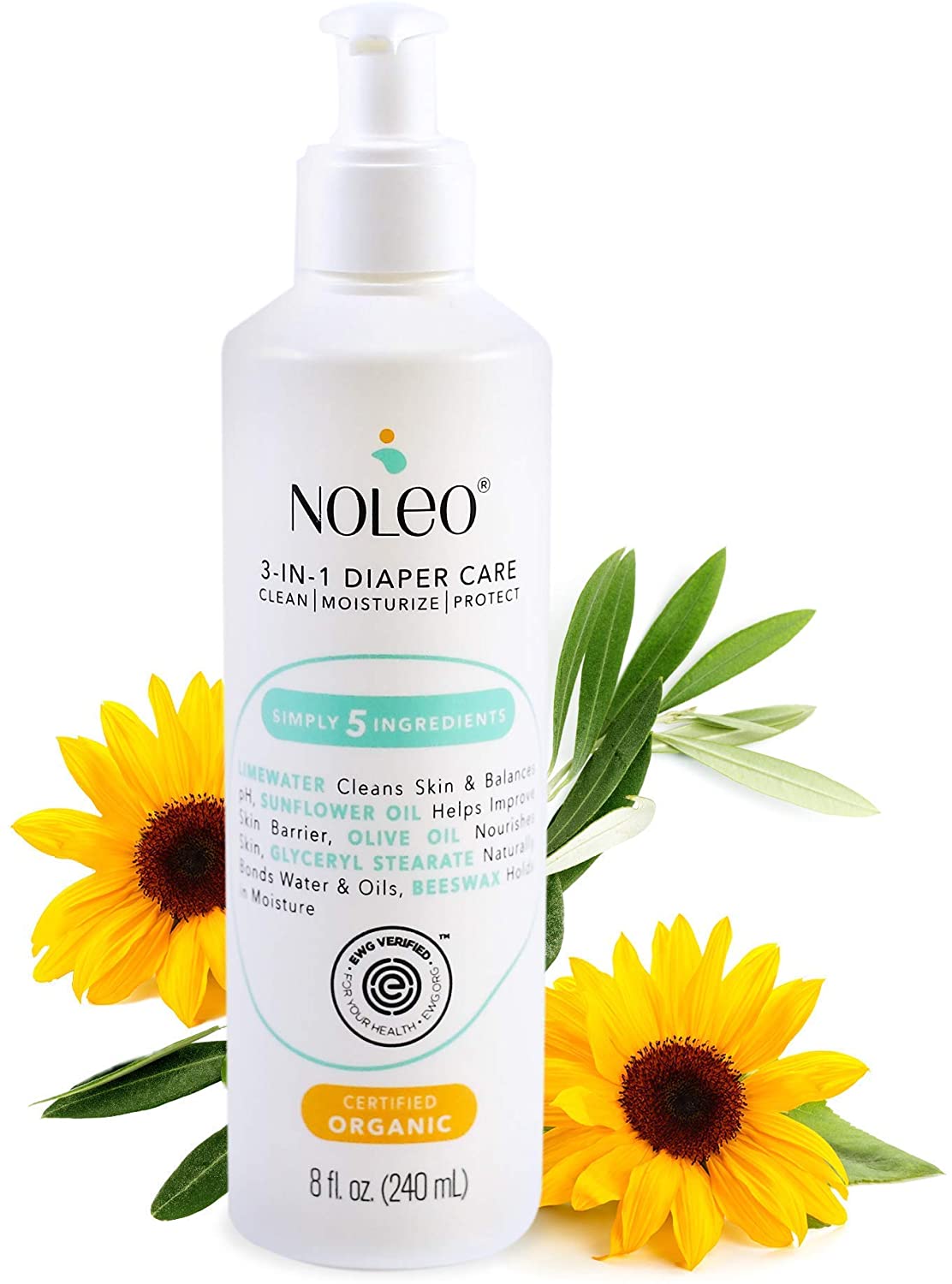 *NOLEO 3-in-1 Diaper Care – Baby Cream, Cleanser & Baby Lotion Organic ...