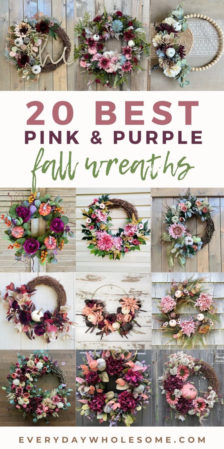 Everyday Wholesome | 20 Pink & Purple Fall Wreaths for your Autumn ...