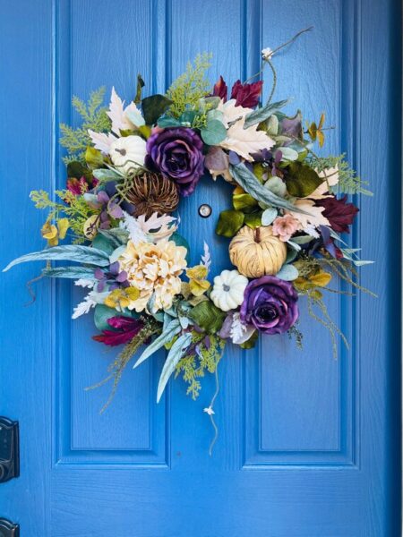 20 Pink & Purple Fall Wreaths for your Autumn Front Porch Decor ...