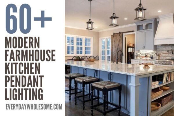 60+ Modern Farmhouse Kitchen Pendant Lights & Lighting Inspiration ...