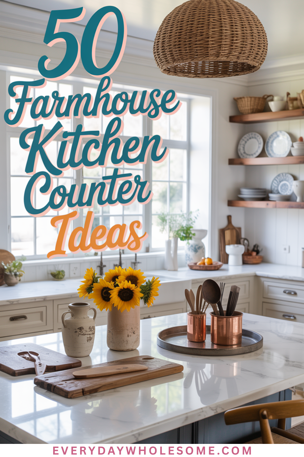 50+ Farmhouse Kitchen Counter Decor Ideas to Style Your Kitchen Like a ...