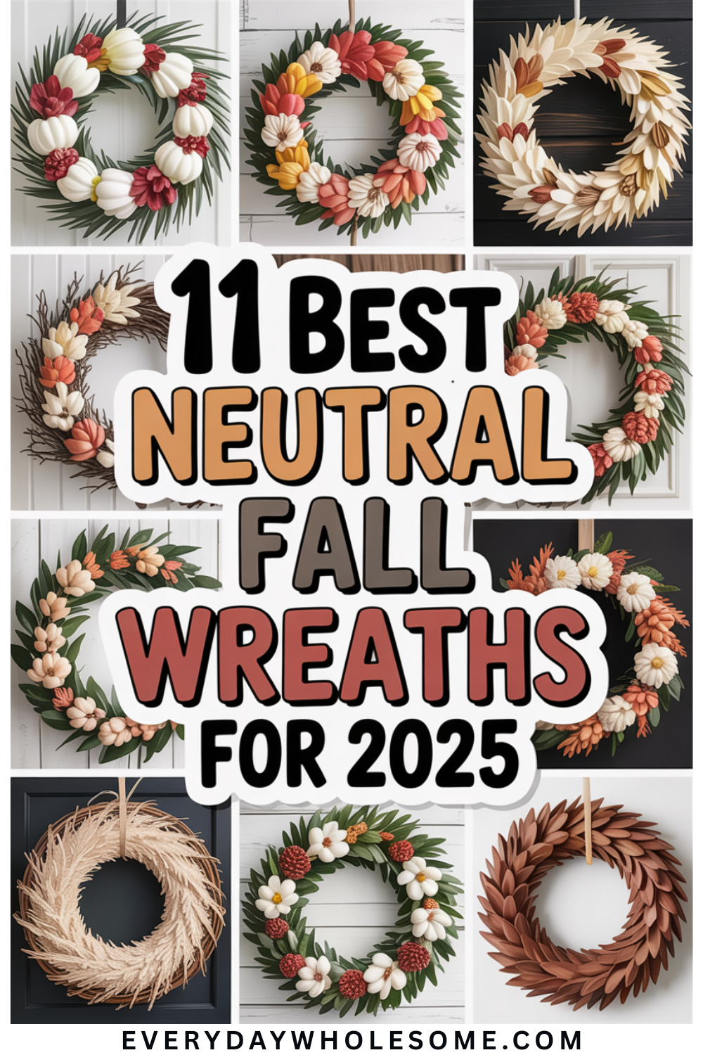 11 Best & Most Stunning Neutral Fall Wreaths for 2025 – Everyday Wholesome