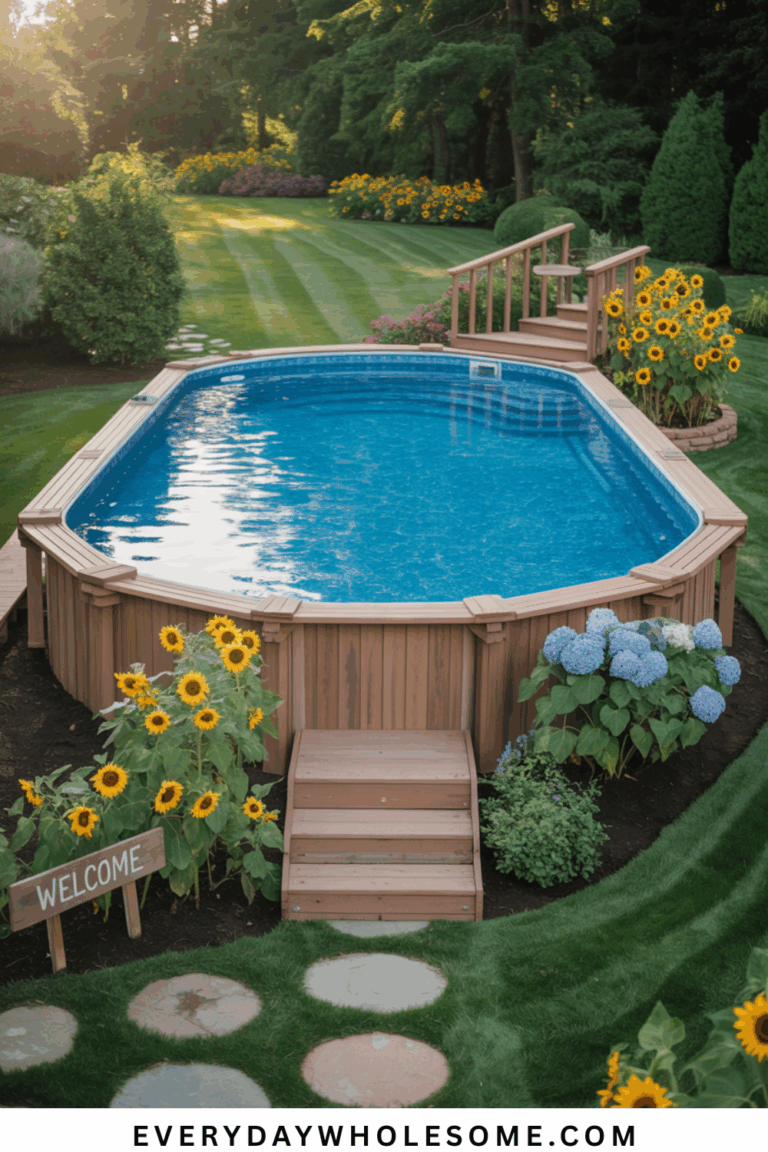 9 Stunning Landscaping Ideas for Above Ground Pools – Everyday Wholesome