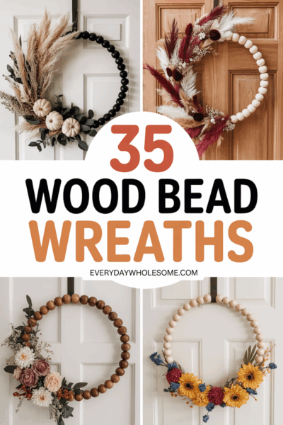 35 Gorgeous Fall Wood Bead Wreaths for Rustic, Farmhouse, and Autumn ...