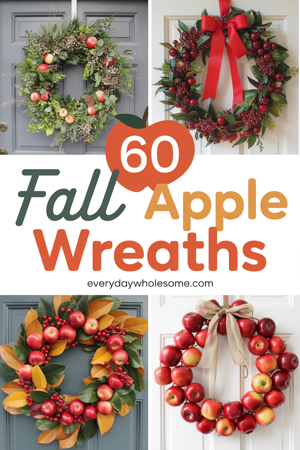 60 Gorgeous Fall Apple Wreaths for Front Door and Porch Decorating ...