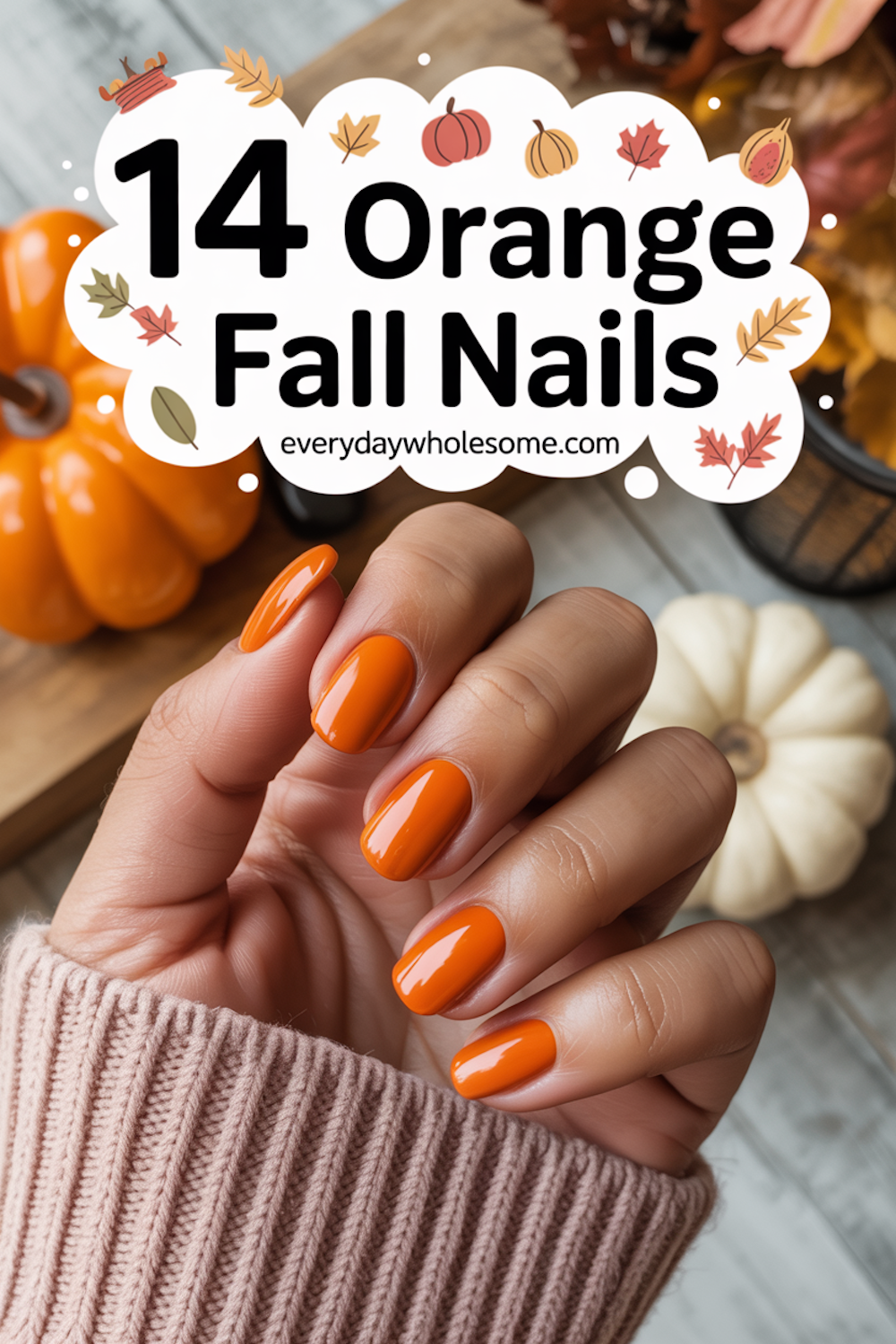 14 Orange Fall Nails Colors and Designs for a Stylish Seasonal Look ...