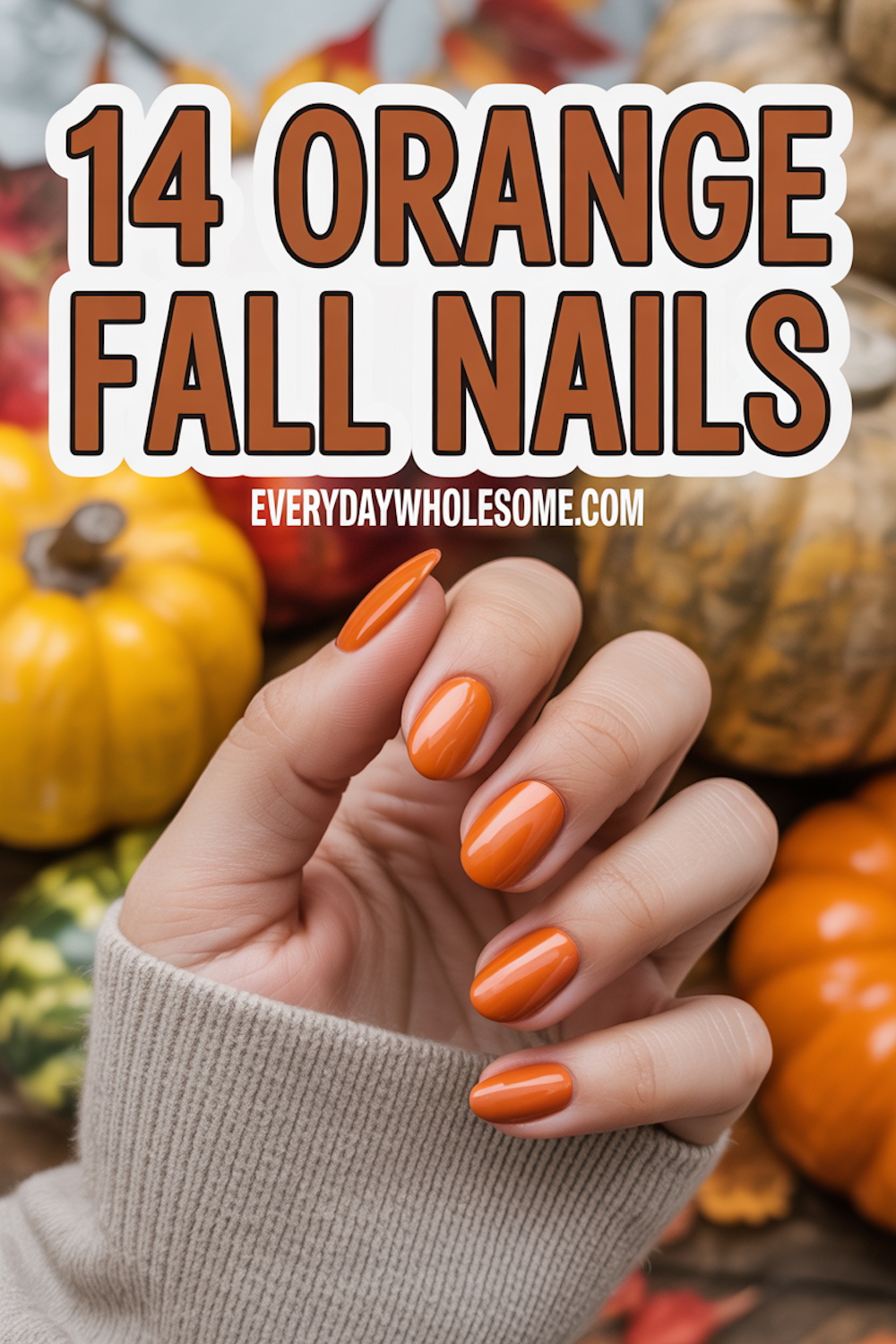 14 Orange Fall Nails Colors and Designs for a Stylish Seasonal Look ...