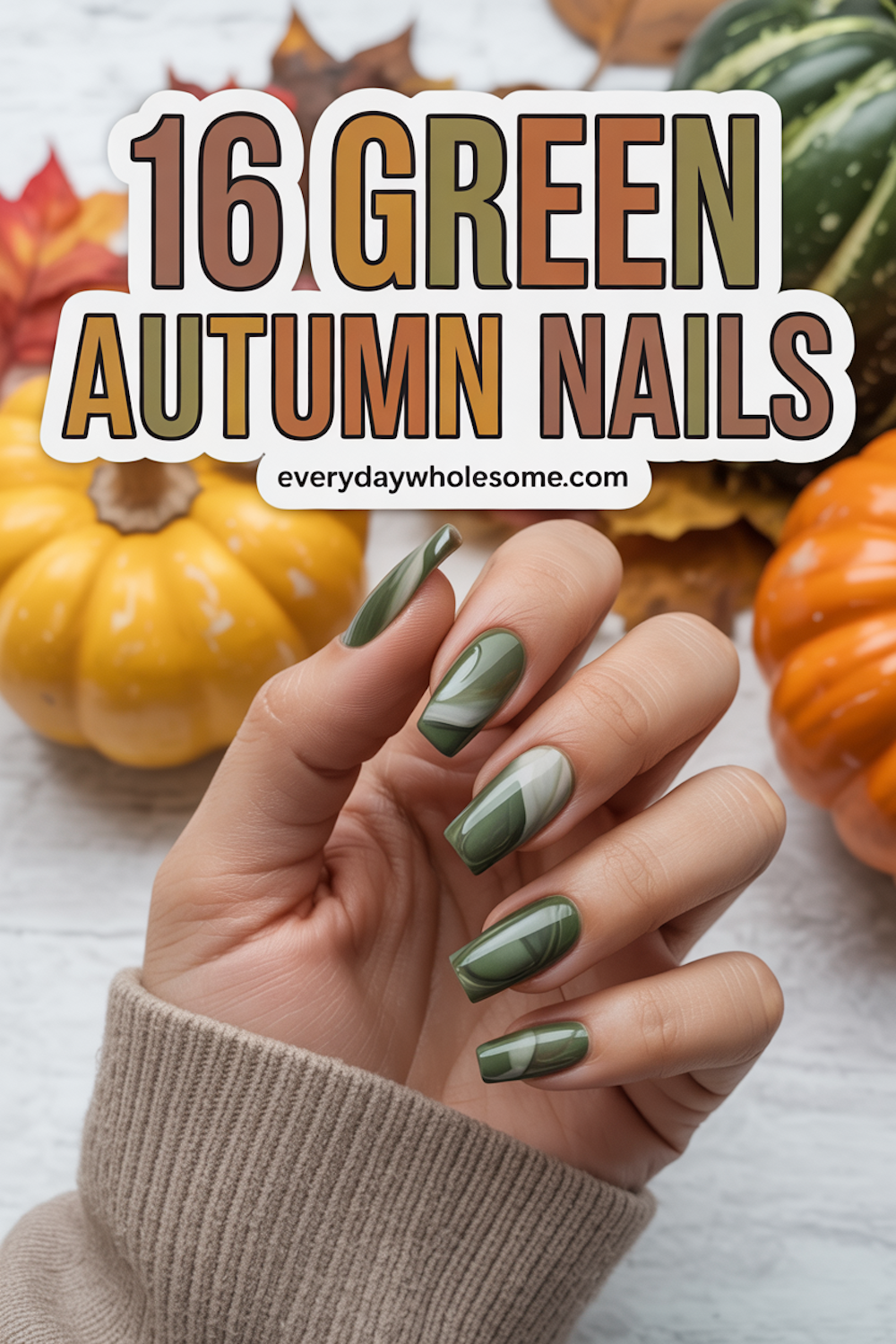 16 Green Autumn Nails Ideas to Elevate Your Fall Look – Everyday Wholesome