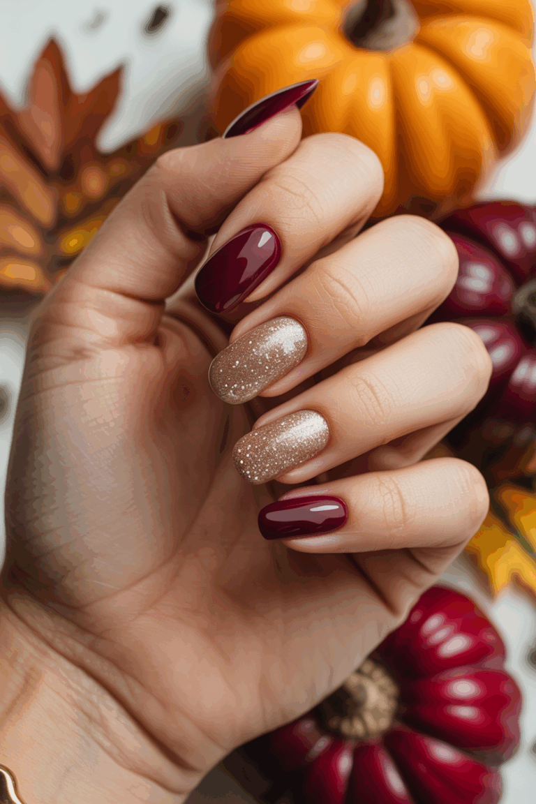 18 Stunning Fall Glitter Nail Designs You Need to Try – Everyday Wholesome