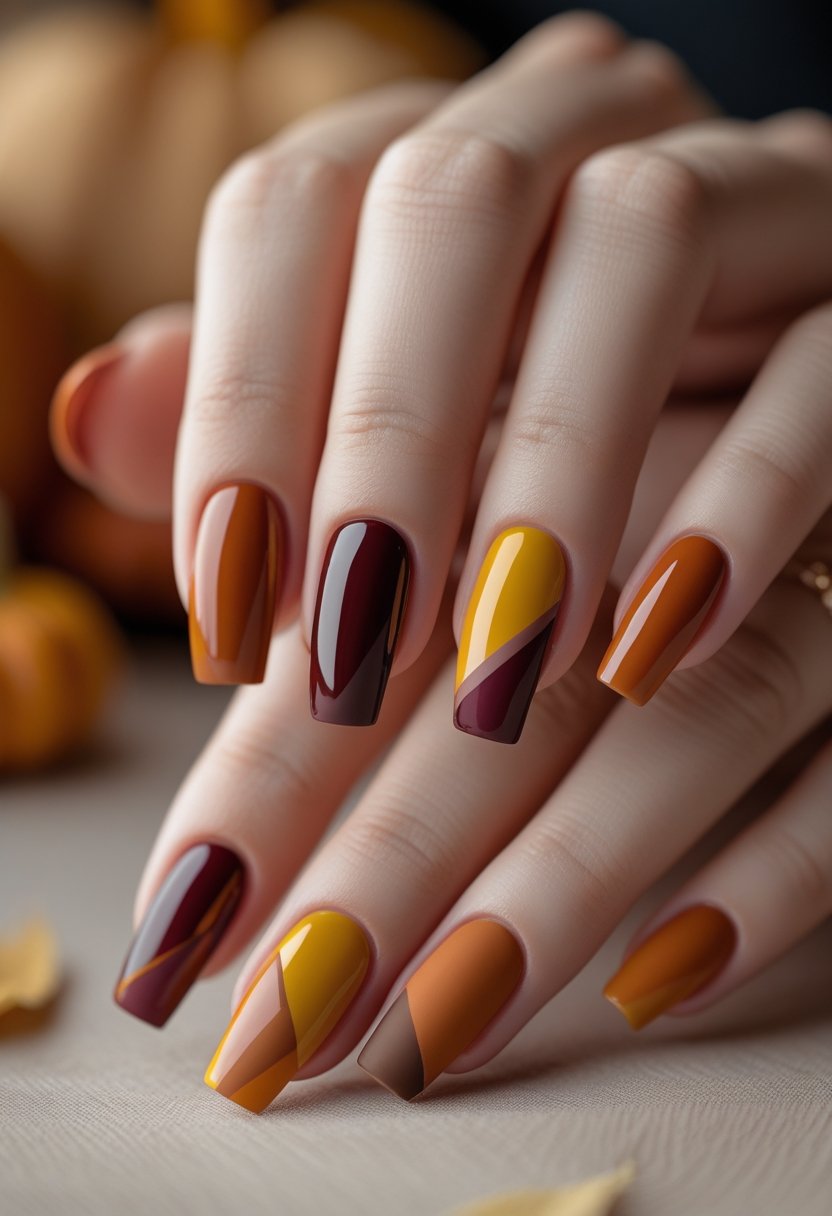 18 Fall Color Block Nails Trends to Elevate Your Autumn Style ...