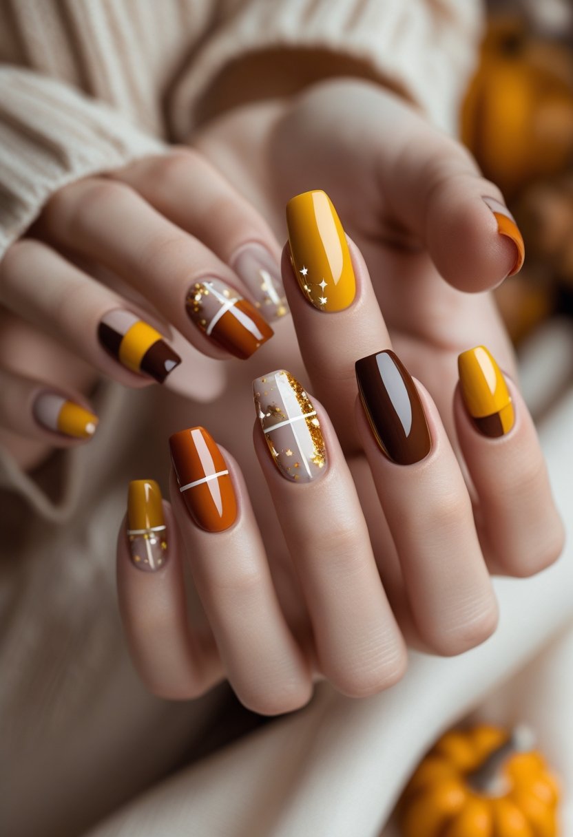 18 Fall Color Block Nails Trends to Elevate Your Autumn Style ...