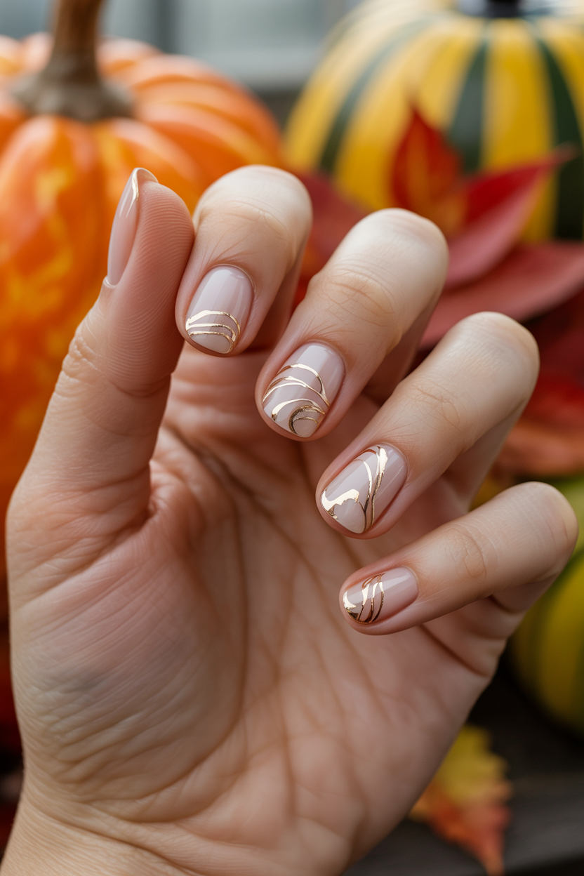 17 Gold Fall Nails Ideas for Stylish and Elegant Autumn Looks ...
