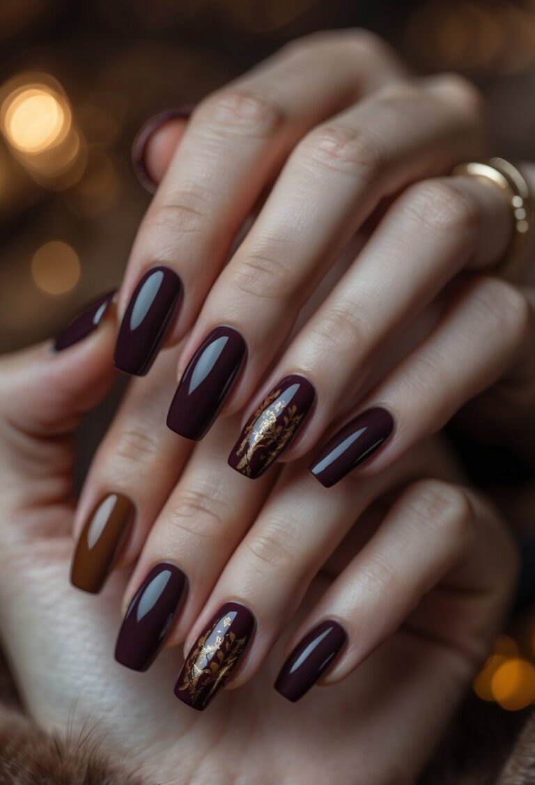 17 Gold Fall Nails Ideas for Stylish and Elegant Autumn Looks ...