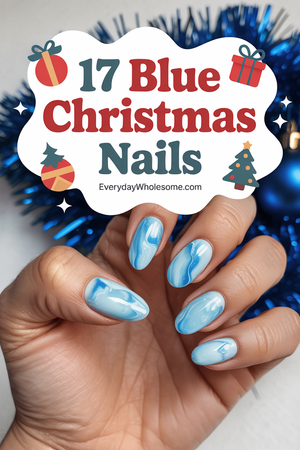 17 Christmas Nails Blue Ideas for Elegant Winter Nail Art – Everyday ...