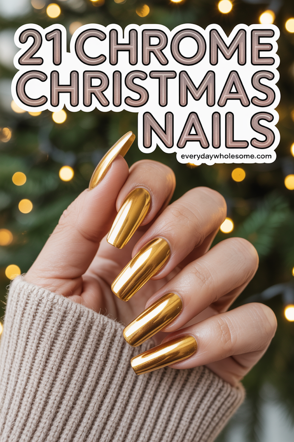 21 Chrome Christmas Nails Ideas for a Festive and Stylish Holiday Look ...