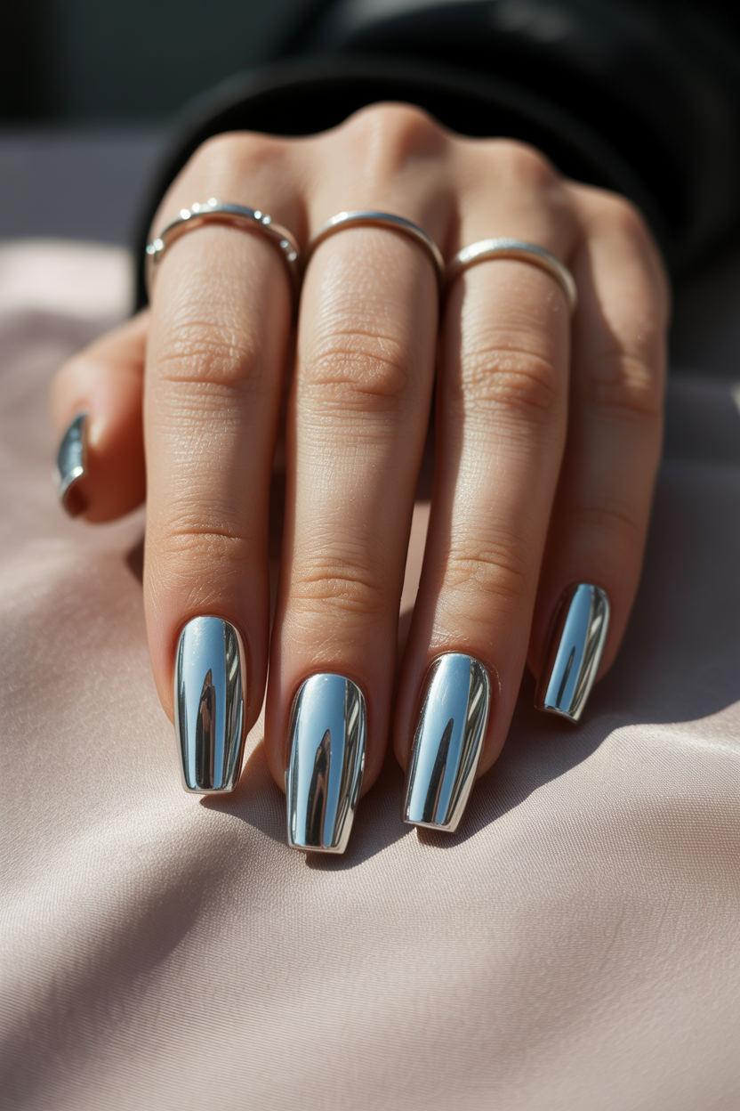 21 Chrome Christmas Nails Ideas for a Festive and Stylish Holiday Look ...