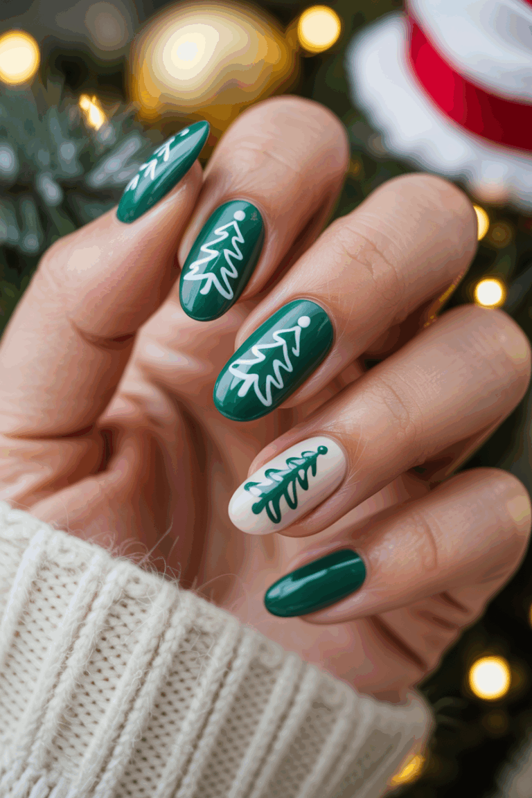 21 Almond Shaped Christmas Nails Perfect for Festive Elegance and Style ...
